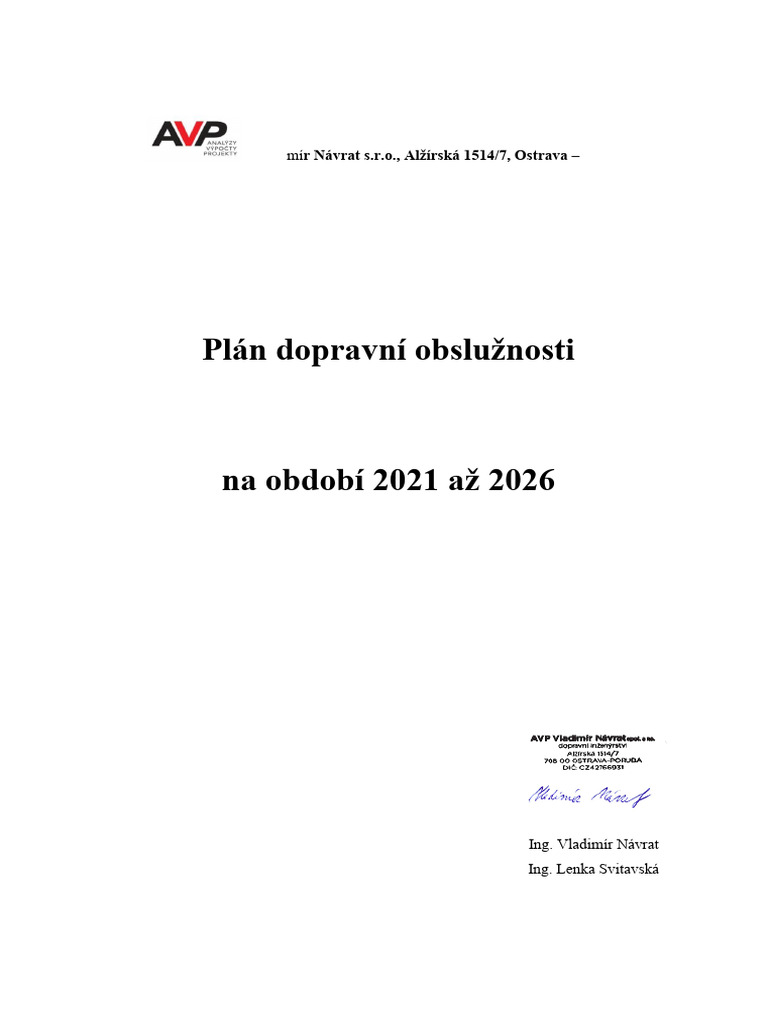 Plan Dopravni Obsluznosti Kladno | PDF