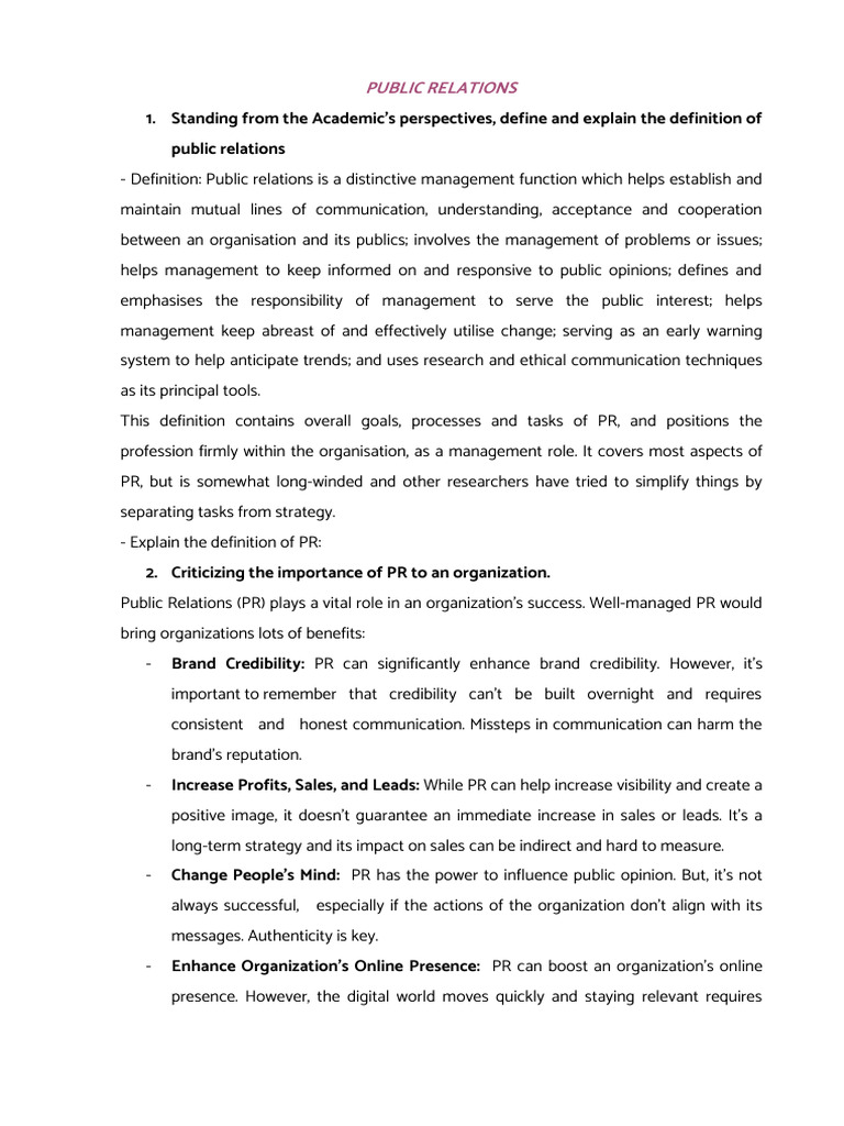 _ PUBLIC RELATIONS | PDF | Communication | Public Relations