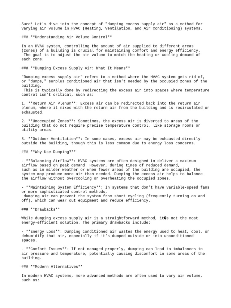 Dumping Excess Supply Air | PDF | Ventilation (Architecture) | Building ...