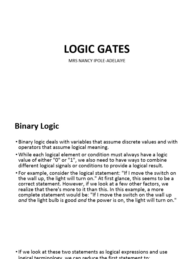 Logic Gates Pdf Logic Gate Boolean Algebra