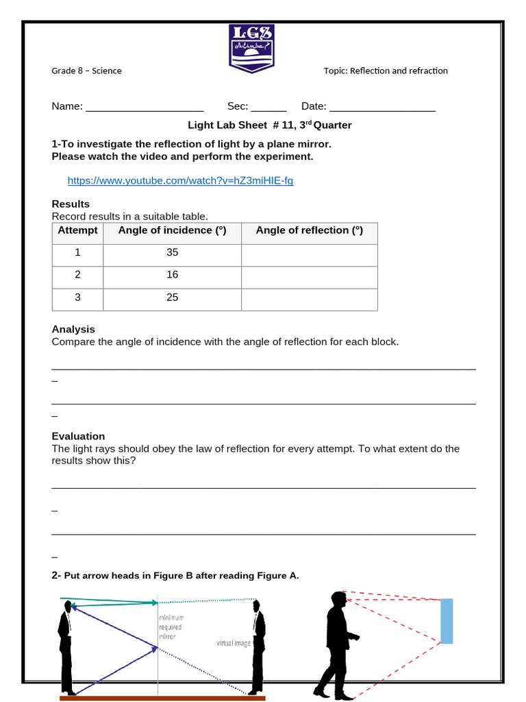 Experiment on Light | PDF | Reflection (Physics) | Refraction