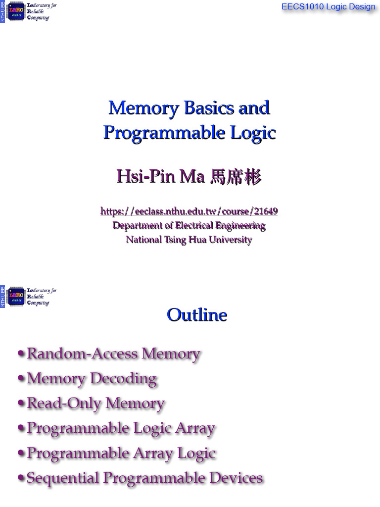 07 Memory and Programmable Logic | PDF | Computer Memory | Read Only Memory