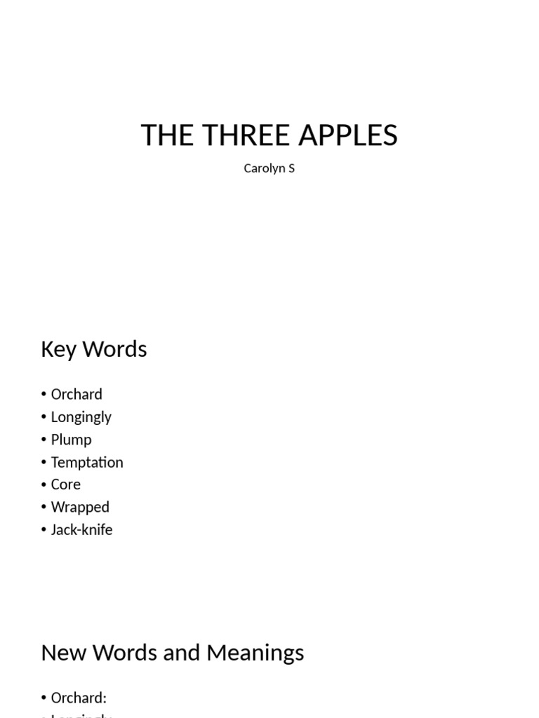 The Three Golden Apples Story | PDF | Apple | Vegan Cuisine