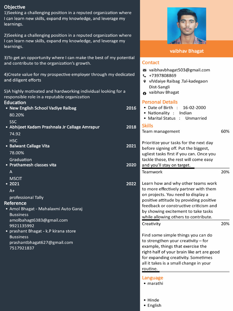 Vaibhav Bhagat - Resume | PDF