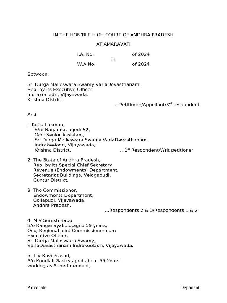 Andhra Pradesh High Court Case: Sri Durga Temple | PDF | Appeal ...