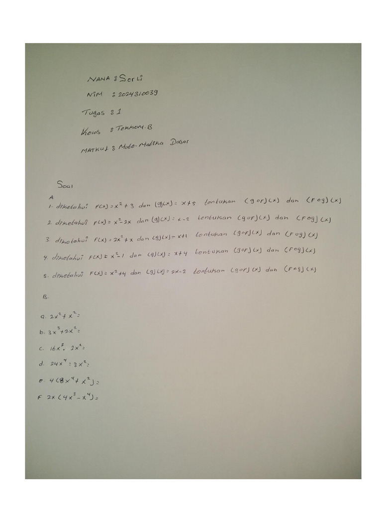 Serli Tugas 1 MTK | PDF