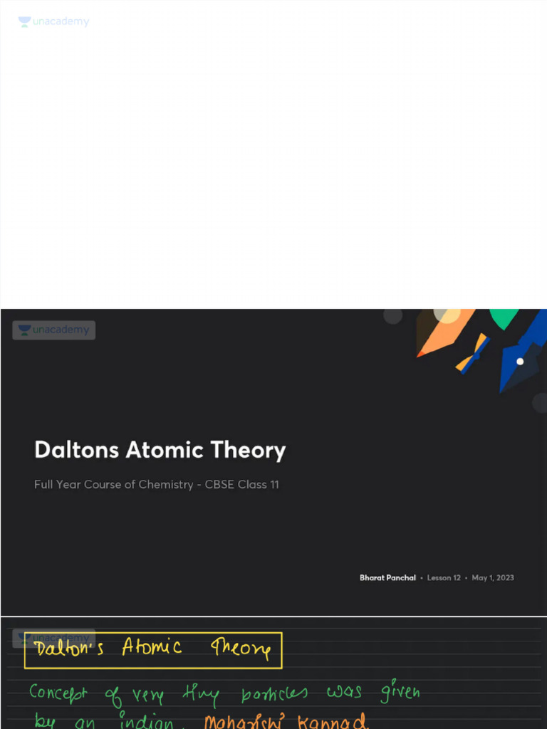 Daltons Atomic Theory | PDF