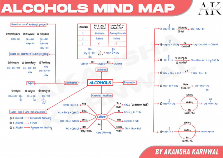 Alcohols Mind Map | PDF