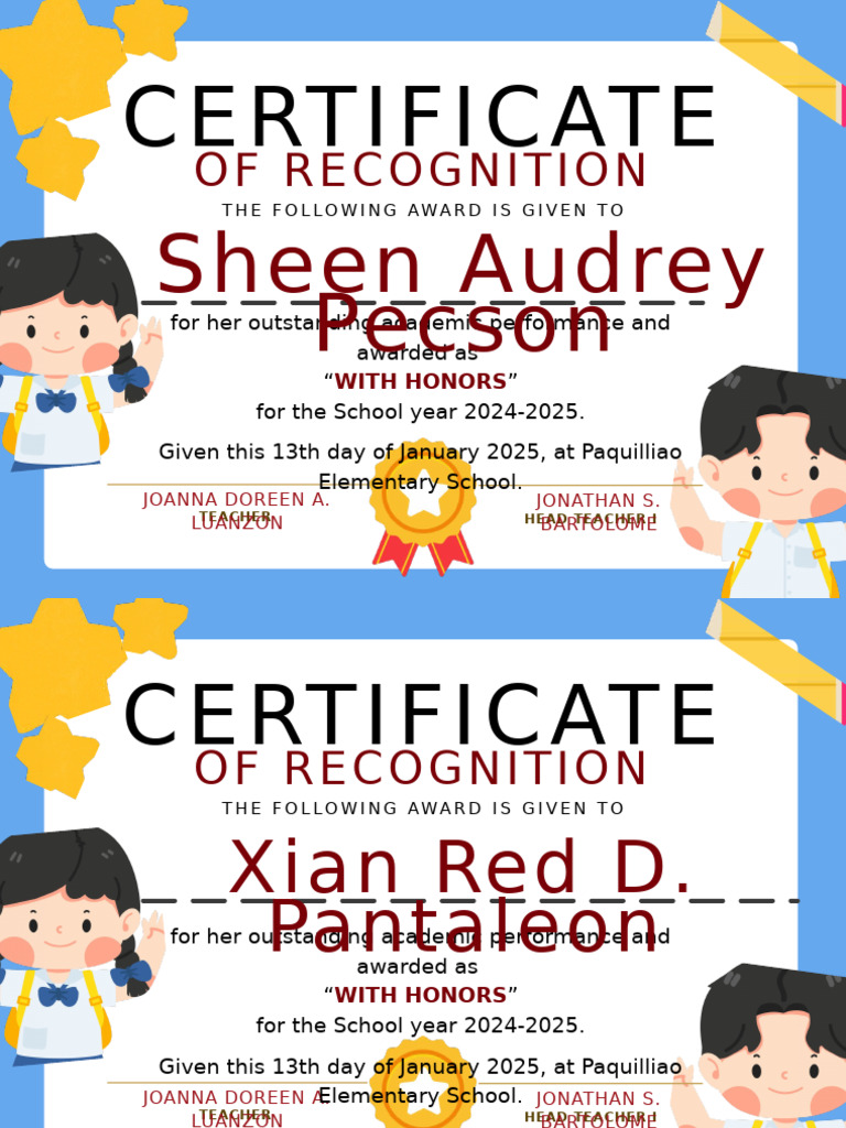 Certificate of Recognition for Joanna Luanzon | PDF