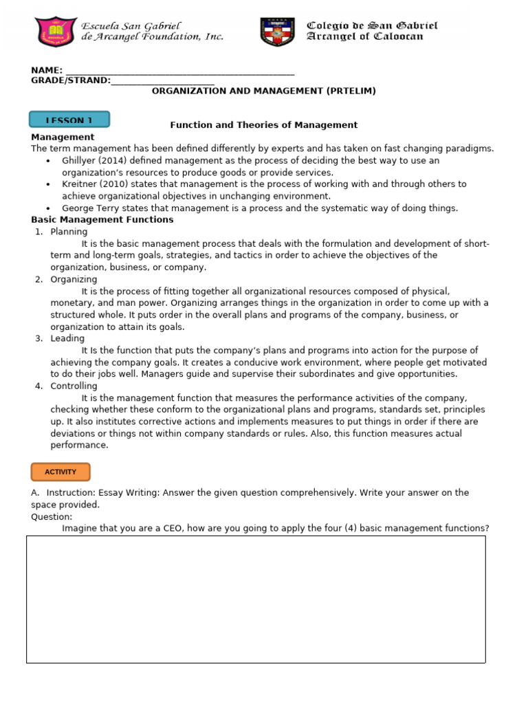Org MNGT Module Prelim Finals | PDF | Logistics | Supply Chain