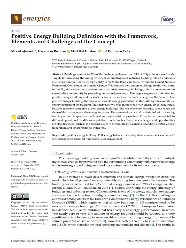 Positive Energy Building | PDF | Climate Change Mitigation | Electric ...