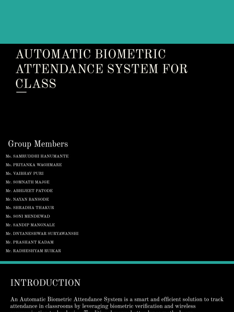 Automatic Biometric Attendance System For Class | PDF | Oled | Biometrics