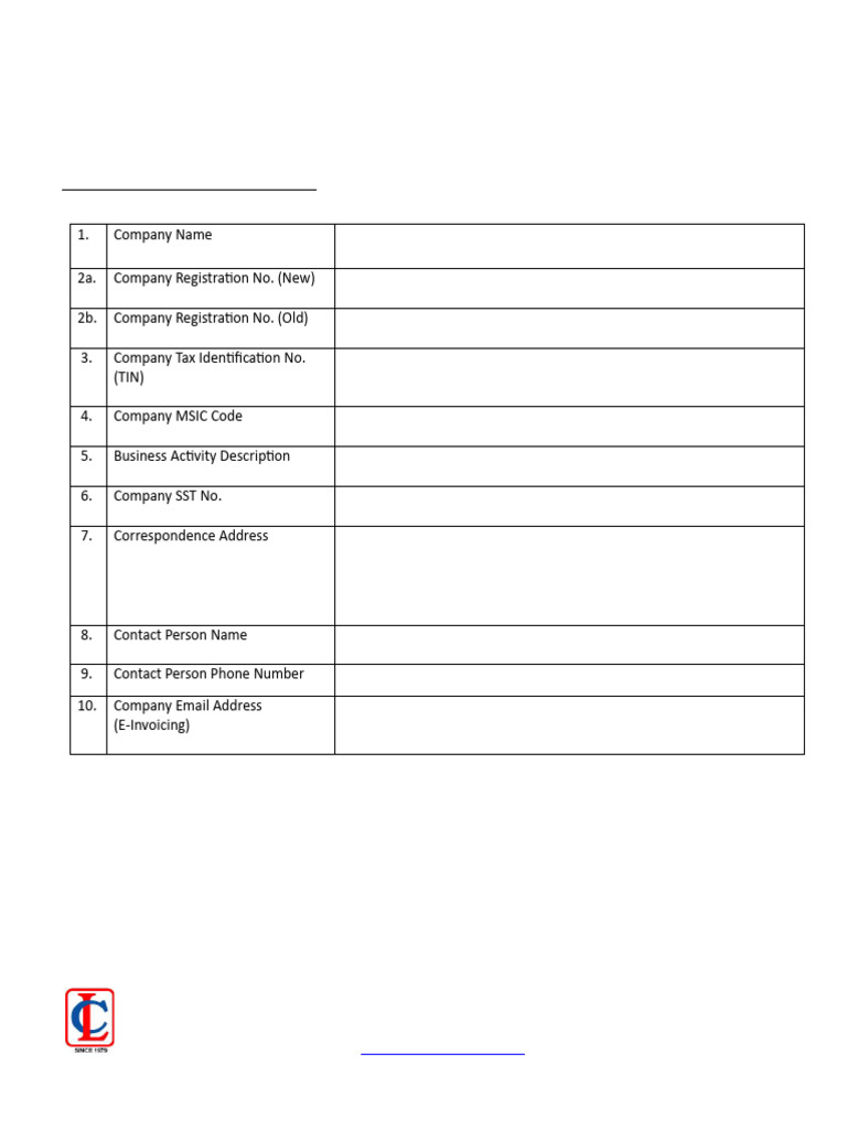 Chin Lean e Invoice Data Collection Form PDF | PDF