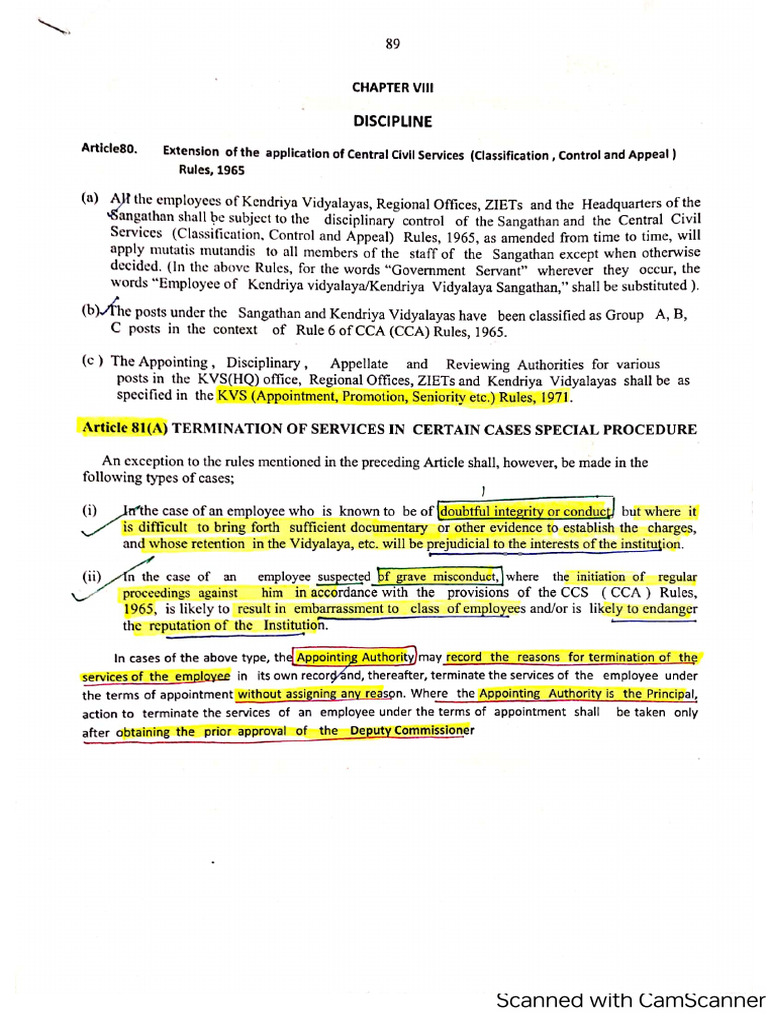 Discipline - Article 81 A, 81 B, 81 C and 81 D and Suspension | PDF