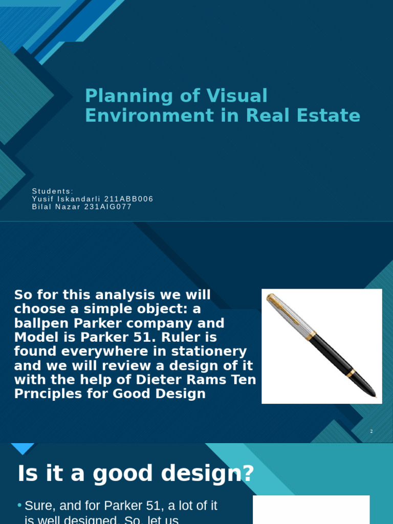 Planning of Visual Environment in Real Estate | PDF | Writing Implements