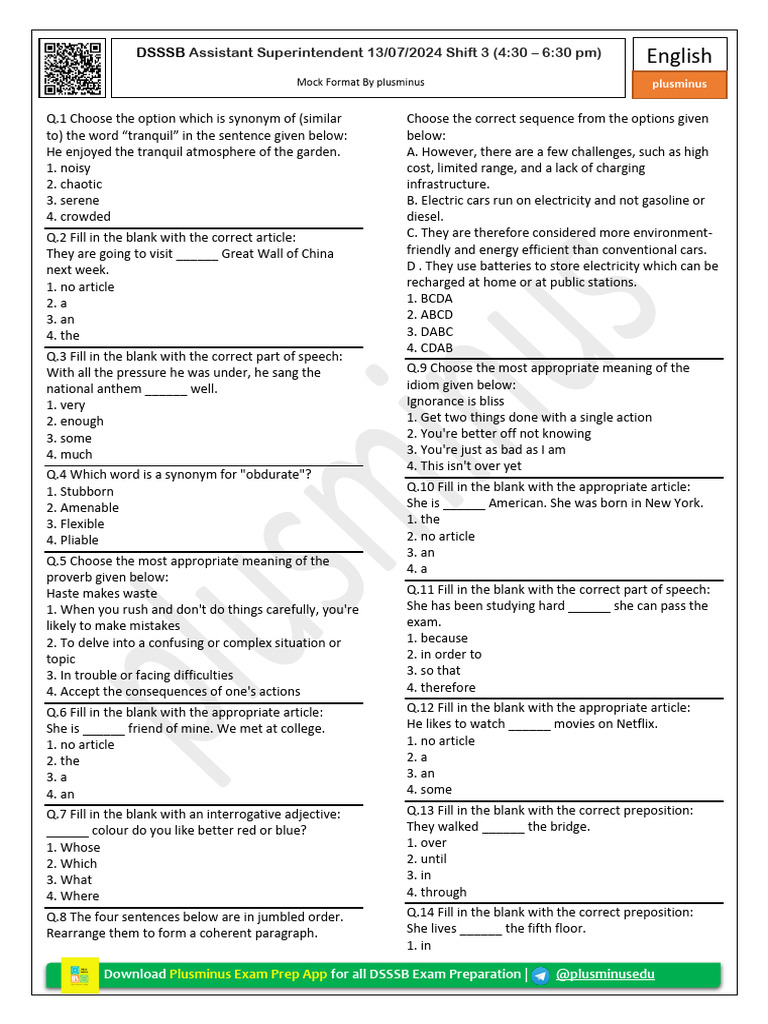 English - DSSSB ASI 13 july Shift 3 | PDF | Ramayana | Rama