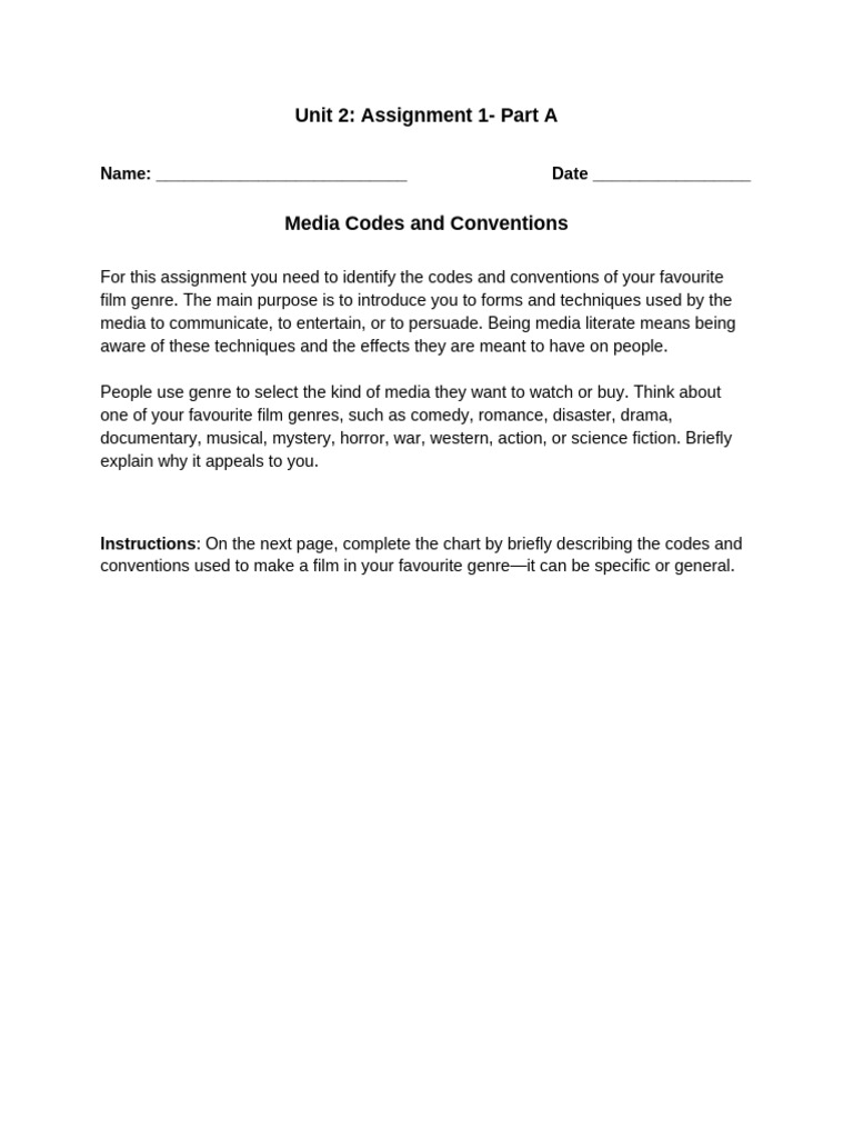 ACE 0400- Media Assignment 2 2024 | PDF | Genre | Human Communication