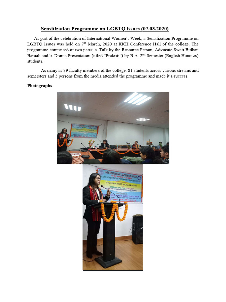 Sensitization Programme On LGBTQ Issues | PDF