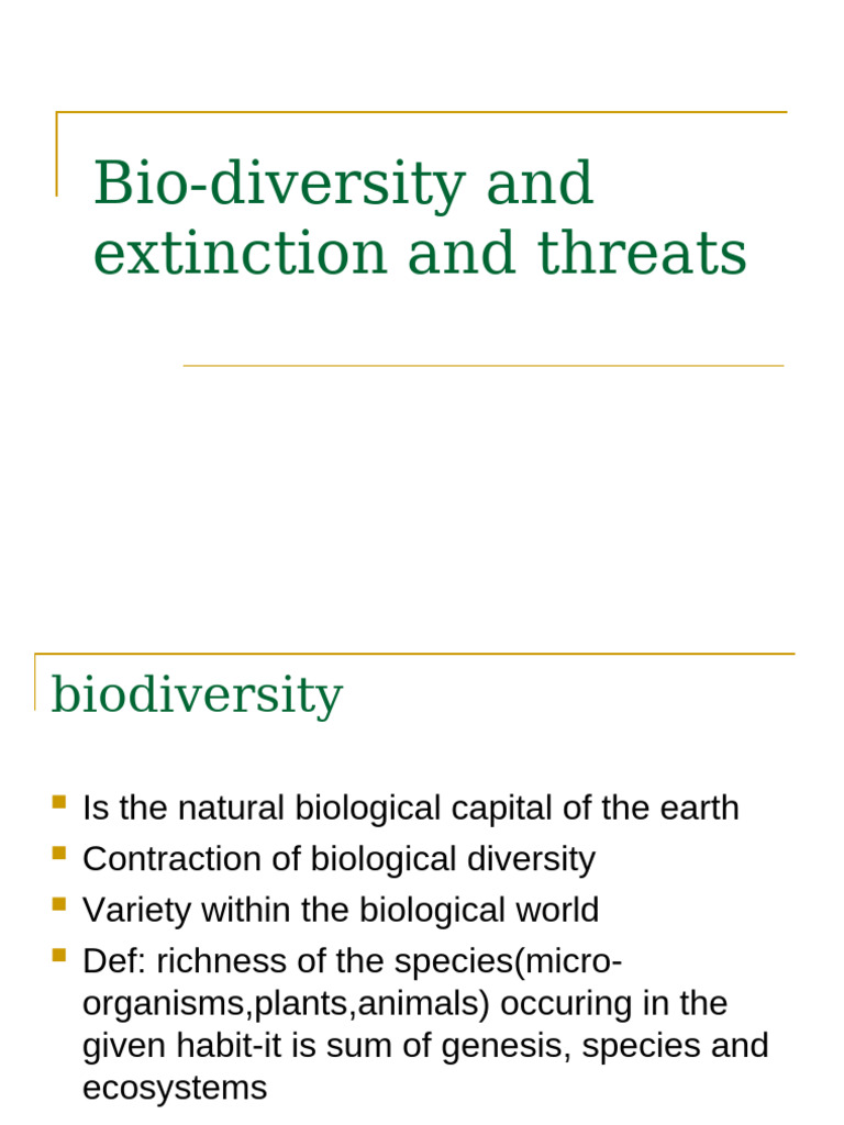 Bio Diversity And Extinction Threats 1 Pdf Biodiversity Extinction
