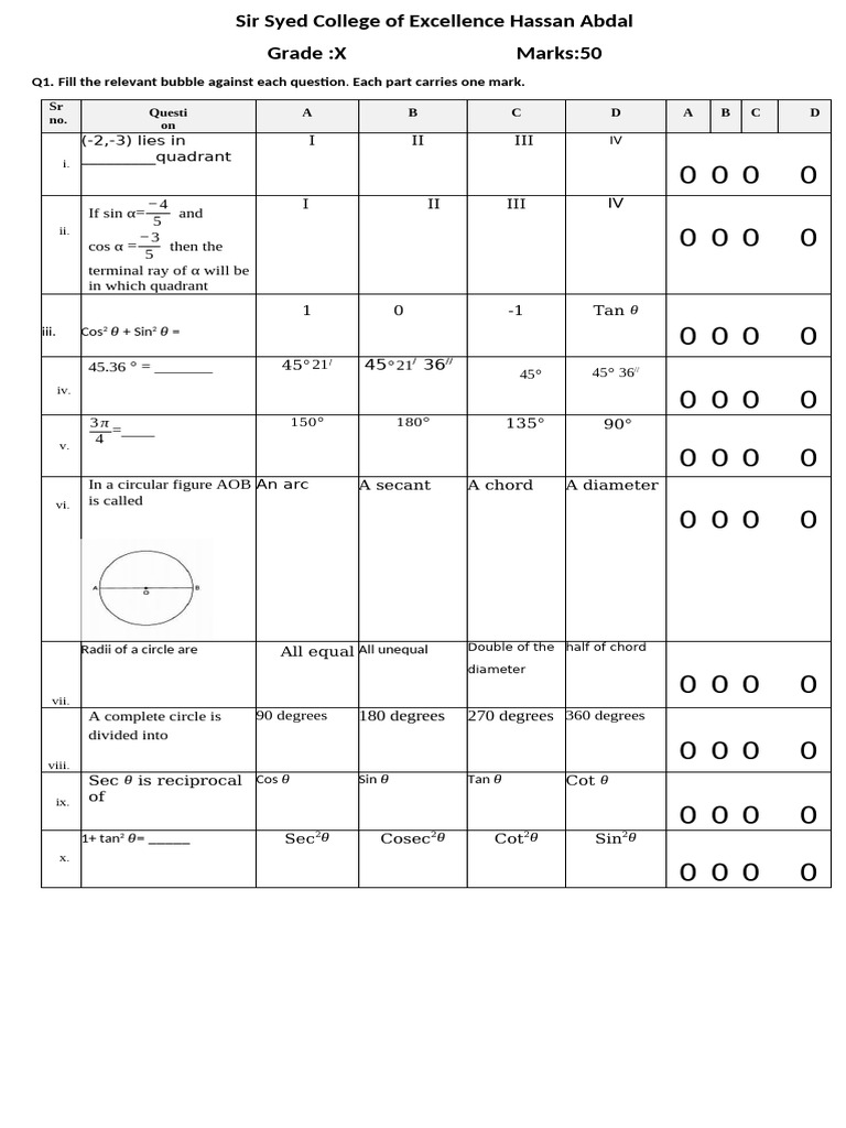 Class X Math | PDF | Angle | Trigonometric Functions