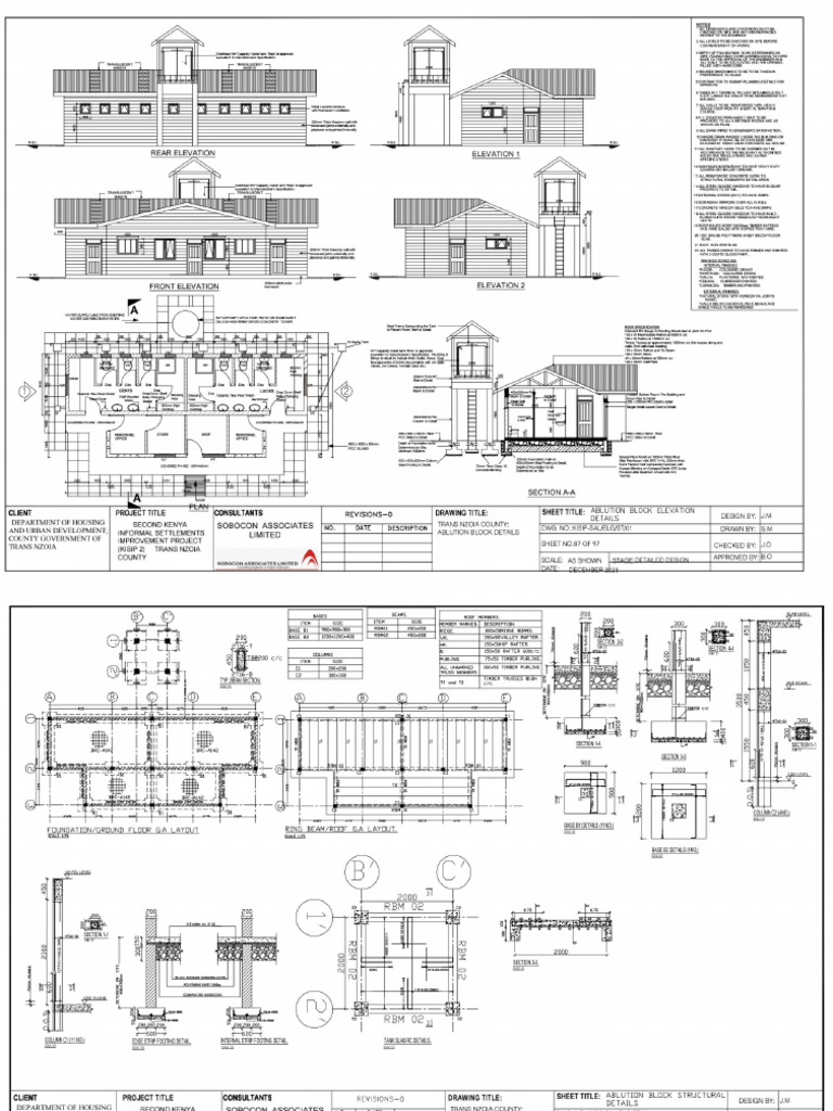 Kipsongo Ablution Block and Water Kiosk Dwgs | PDF