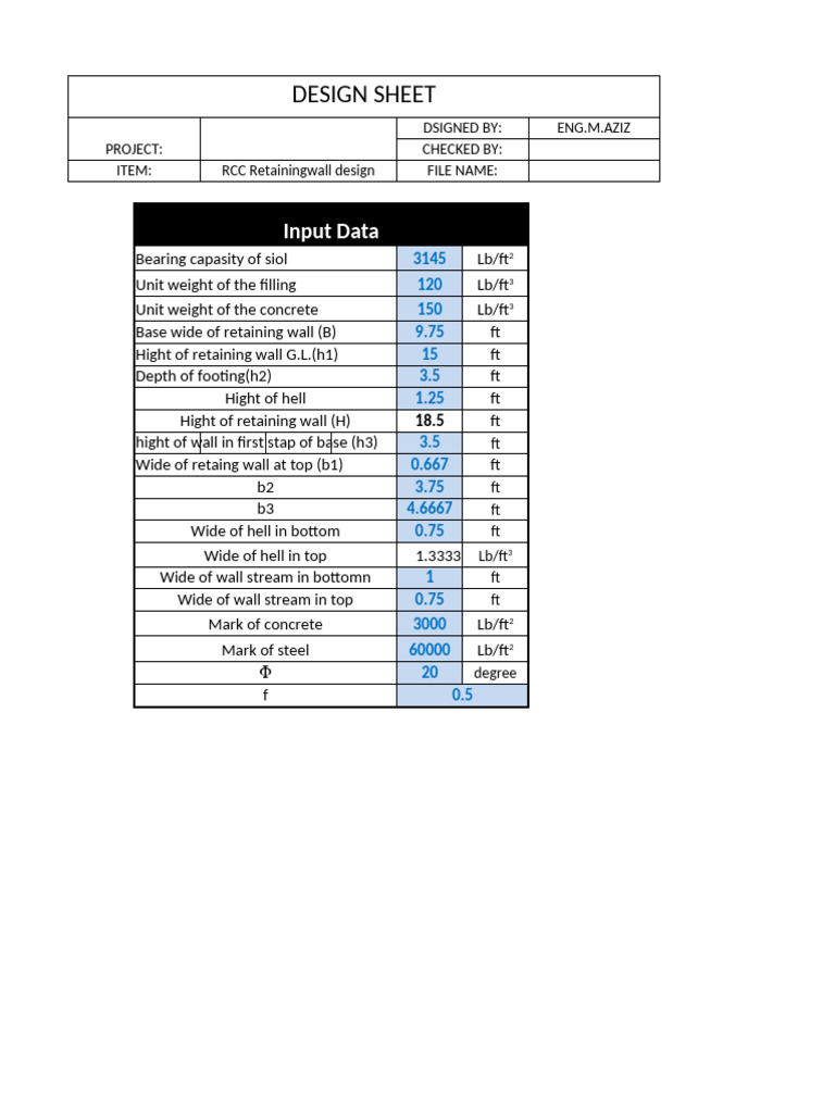 12. RCC Retaining Wall Design | PDF | Building Engineering | Applied ...