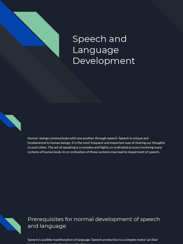 Speech And Language Development Pdf