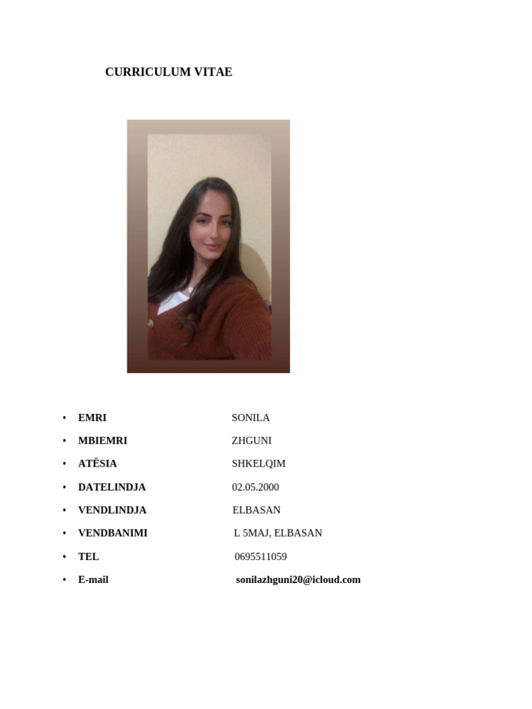 Sonila CV | PDF