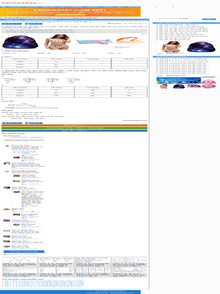 Câu 1, 2, 3 Trang 84 Vở Bài Tập (SBT) Toán Lớp 4 Tập 1 | PDF