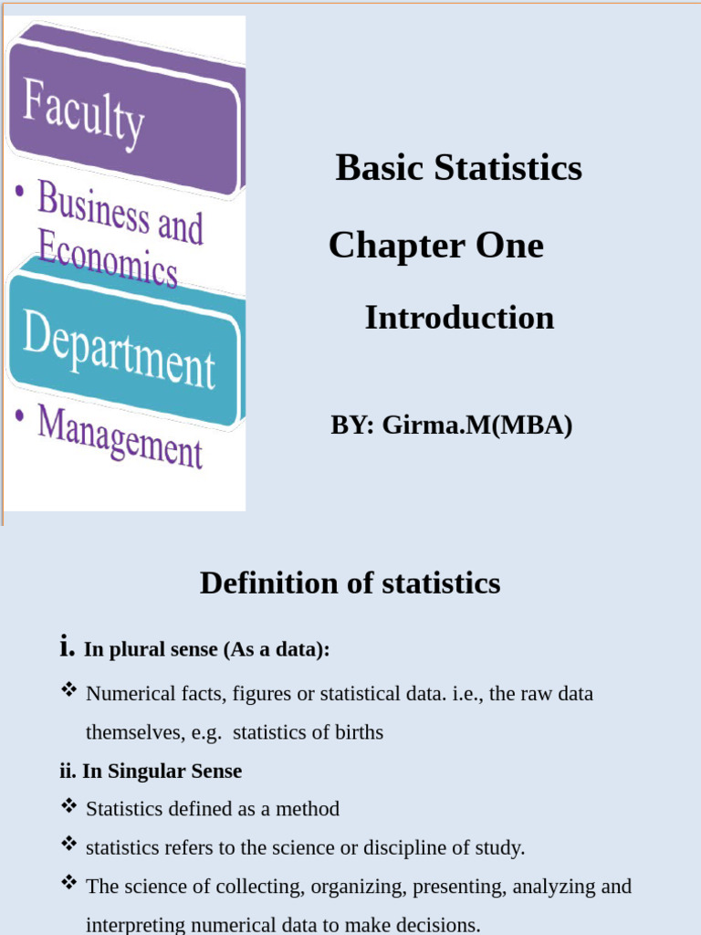 Chapter 1- Stat I Ppt (2) | PDF | Statistics | Data