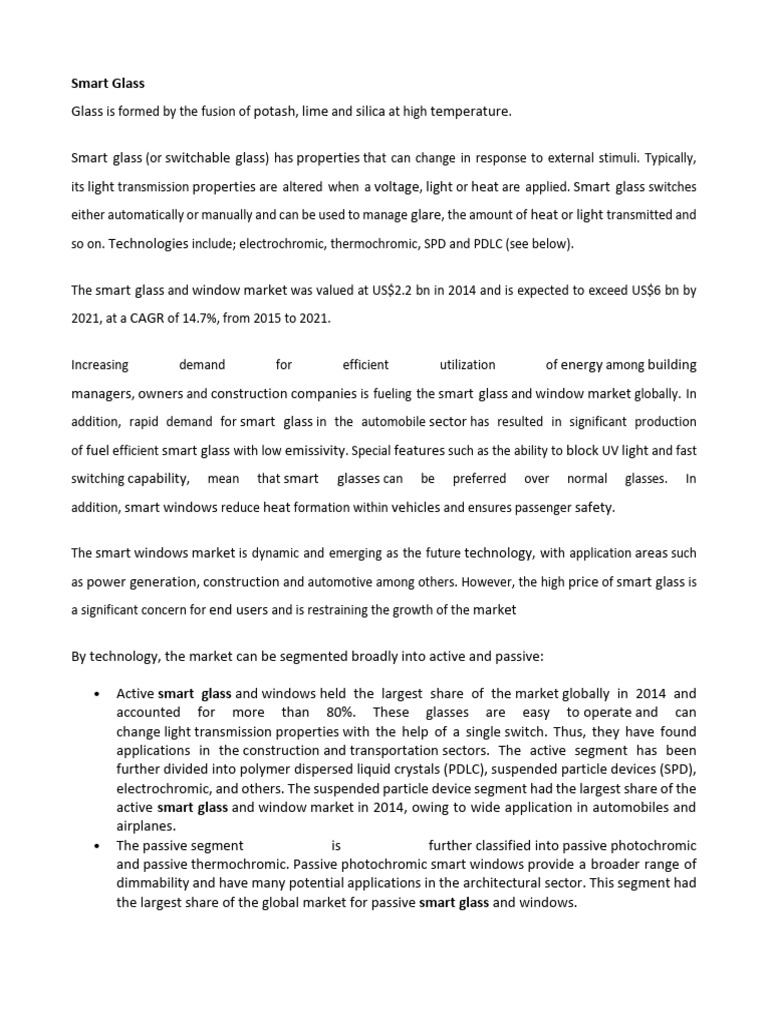 Smart Glass | PDF | Materials