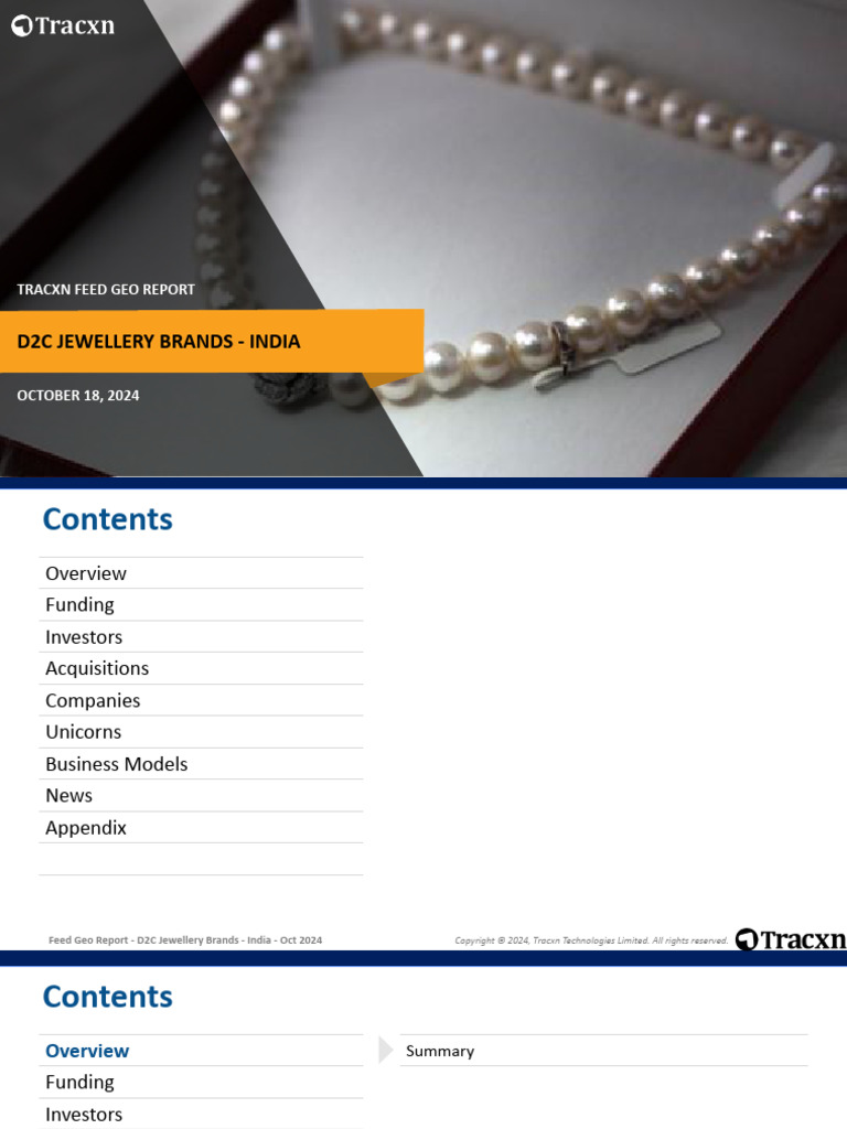 D2C Jewellery Brands - India - Tracxn Feed Geo Report - 18 Oct 2024 | PDF | Venture Capital ...