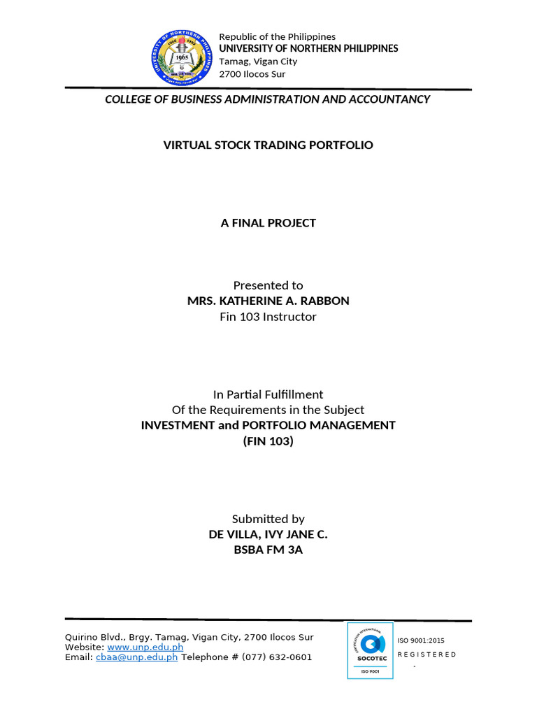 Virtual Stock Trading Portfolio Analysis | PDF | Investing | Stocks