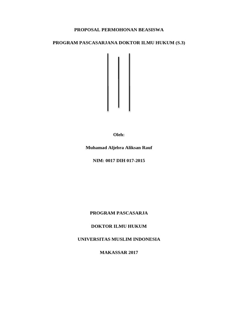 Contoh Permohonan Proposal Beasiswa | PDF