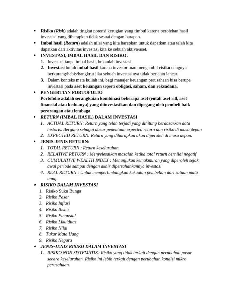 Materi Risk and Return | PDF