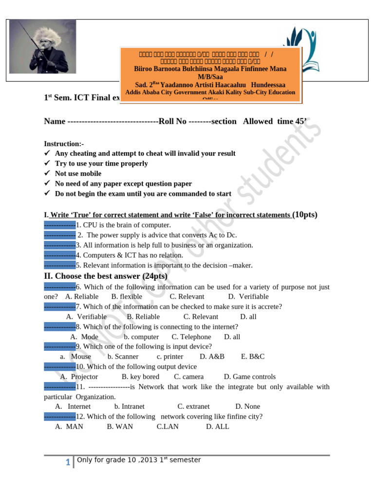 10 Ict Final | PDF | Computer Data Storage | Random Access Memory