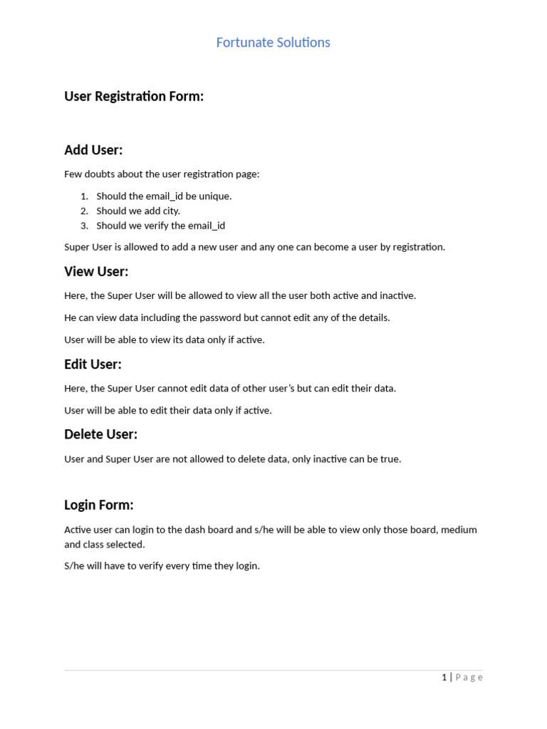 User Registration Form | PDF User Registration Form | PDF