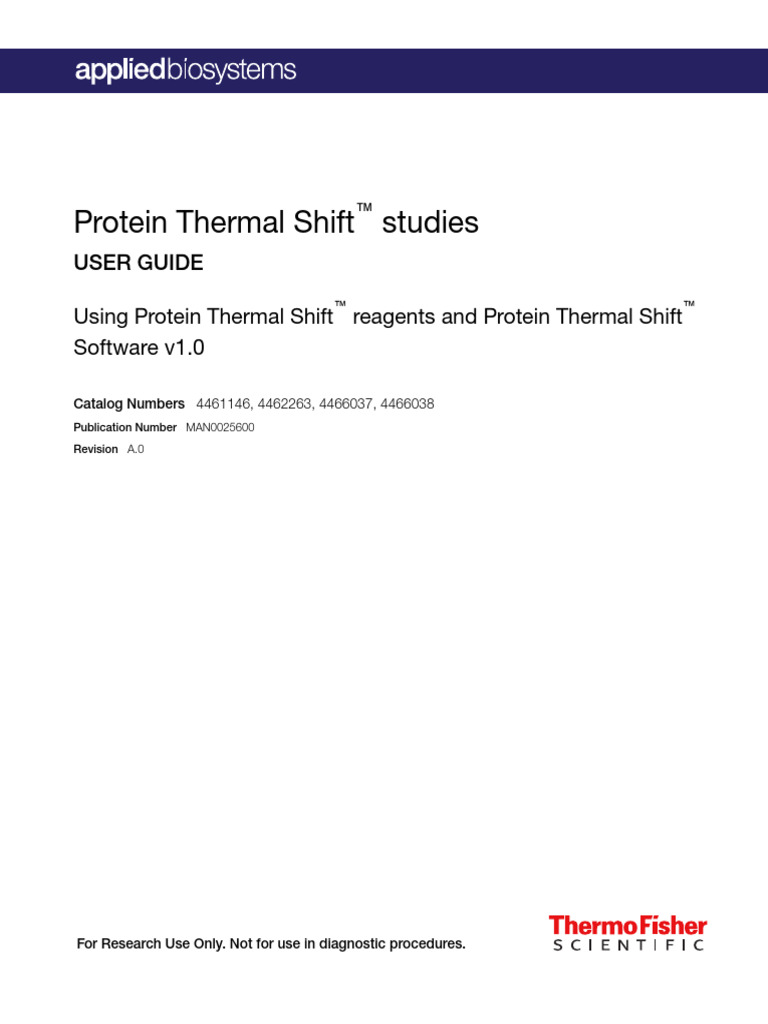 MAN0025600 Protein Thermal Shift UG | PDF | Protein Domain | Polymerase ...