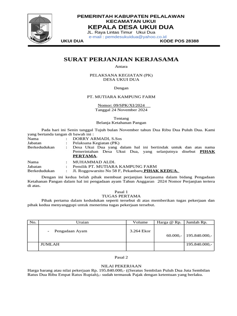 SPK PT. Mutiara Farm | PDF