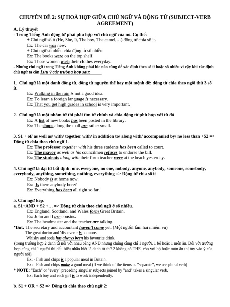 Lesson 2 Subject Verb Agreement | PDF
