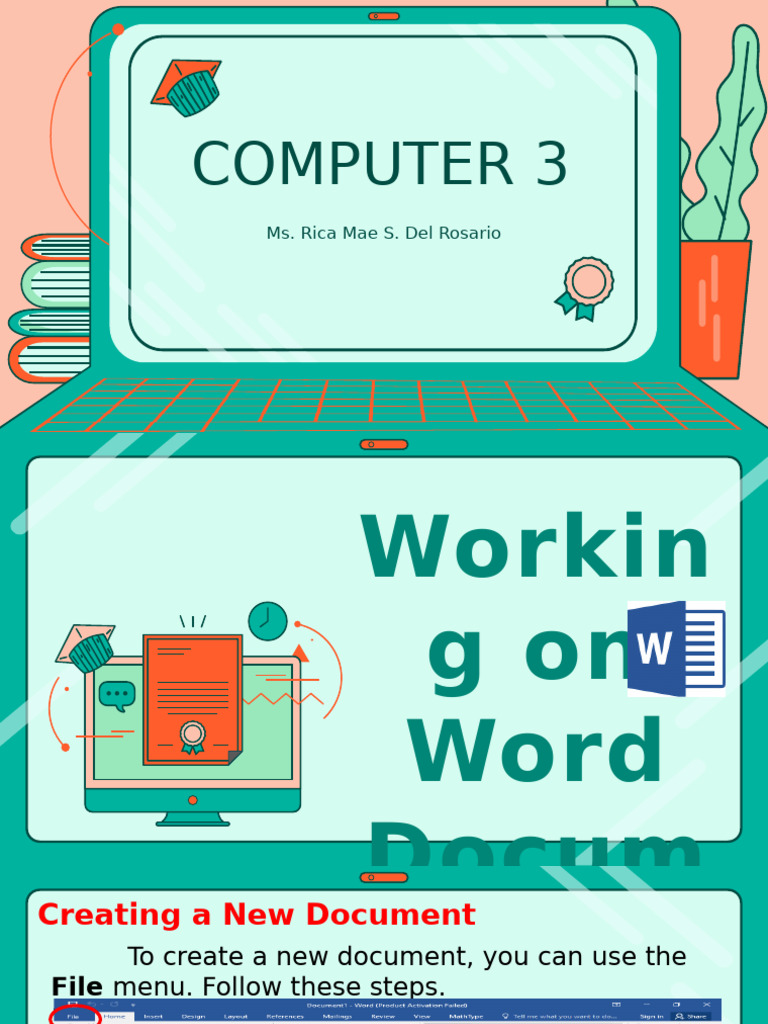 Creating and Saving Documents in Word | PDF | Cursor (User Interface ...
