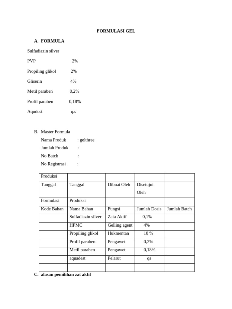 FORMULASI GEL | PDF