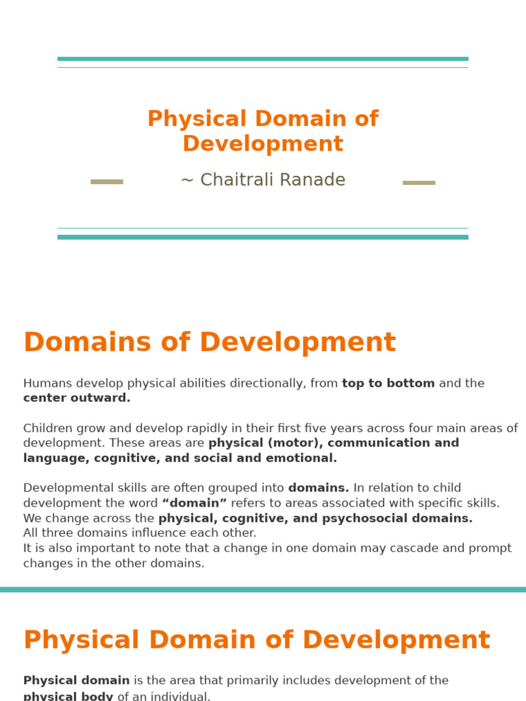 Physical Domain of Development - Chaitrali Ranade | PDF | Perception ...