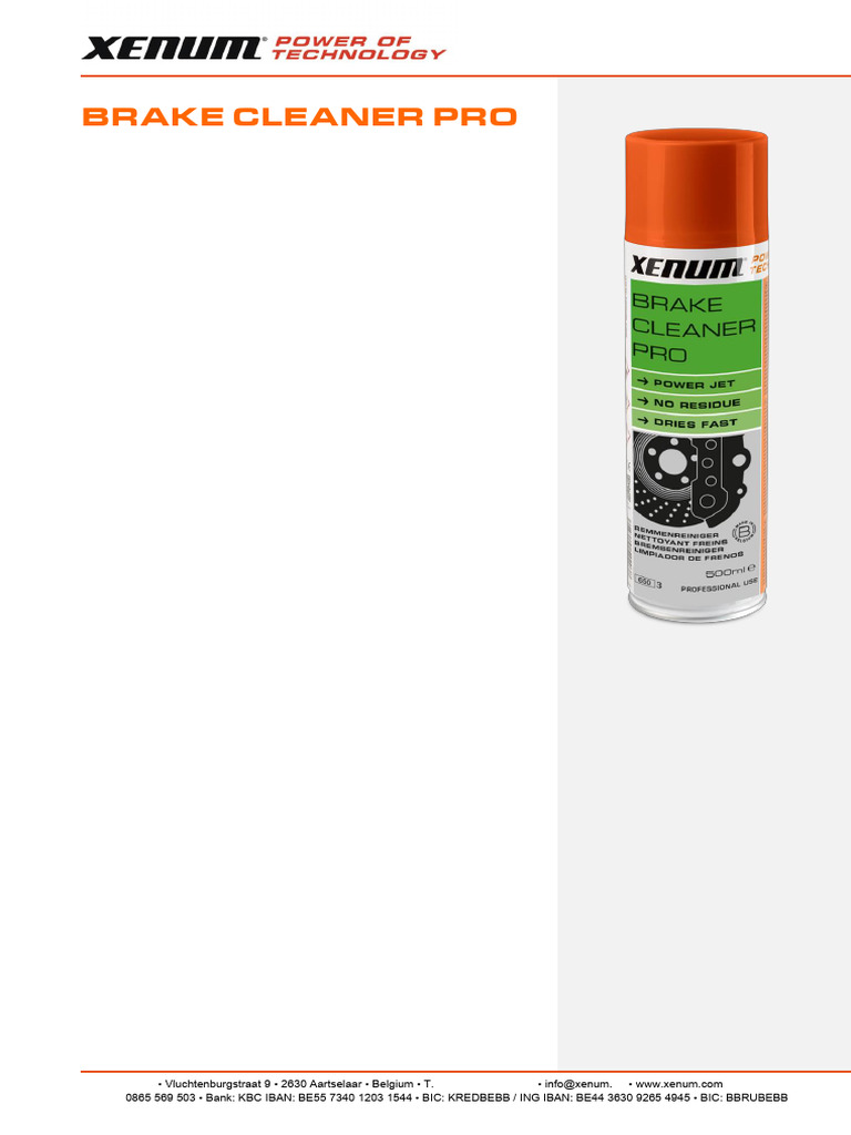 FT_XENUM Brake-cleaner PRO | PDF