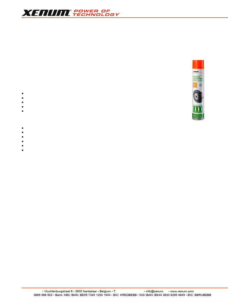 FT - XENUM Brake-Cleaner XXXL (160405) - P - ESP | PDF | Química