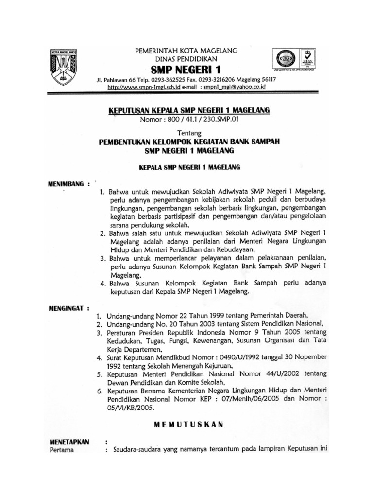 SK Bank Sampah | PDF