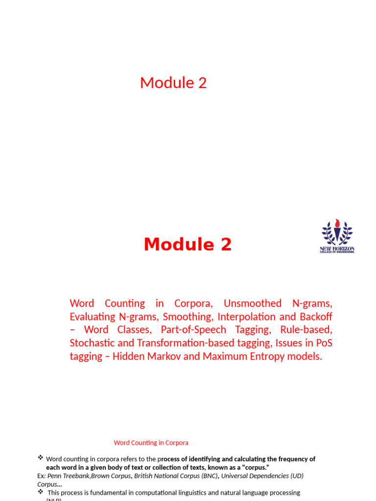 NLP_Module 2(1) | PDF | Part Of Speech | Applied Mathematics NLP_Module 2(1) | PDF | Part Of Speech | Applied Mathematics