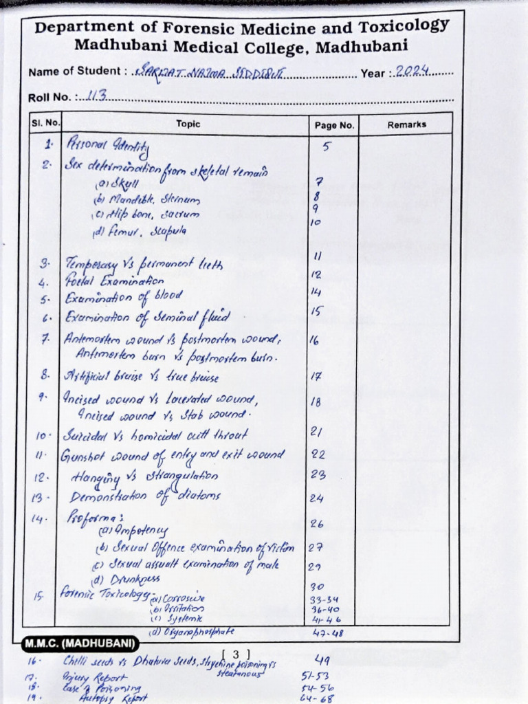 Forensic Log Book Reference | PDF | Tooth | Human Anatomy