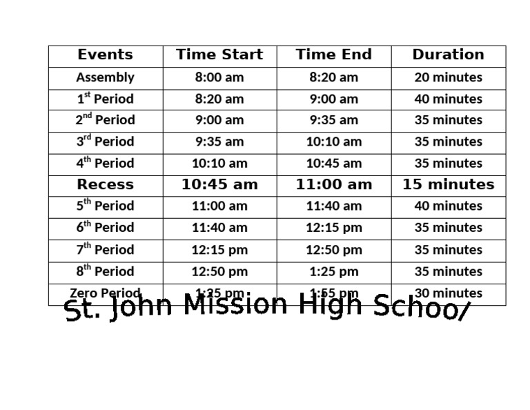 Winter Period Timing | PDF