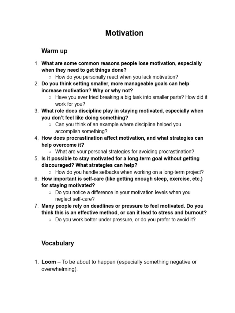 Conversation C1 - C2 Motivation | PDF | Motivational | Motivation
